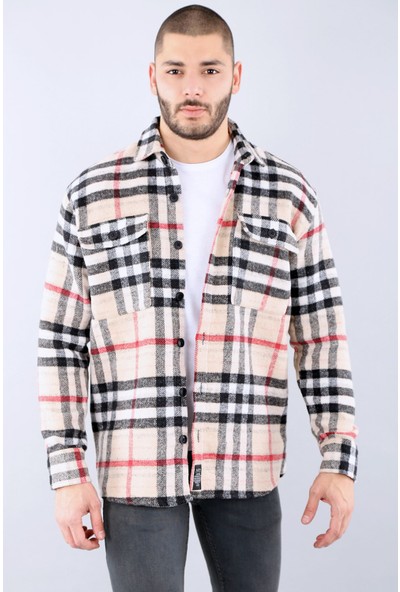 Arlin Erkek Çift Cepli Oversize Oduncu 02-Bej-Siyah Gömlek Arlin Erkek Çift Cepli Oversize Oduncu 02-Bej-Siyah Gömlek