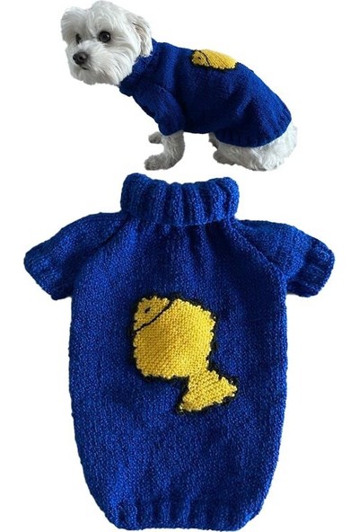 Barfandgo Örgü Köpek Kıyafeti Mavi-Sarı