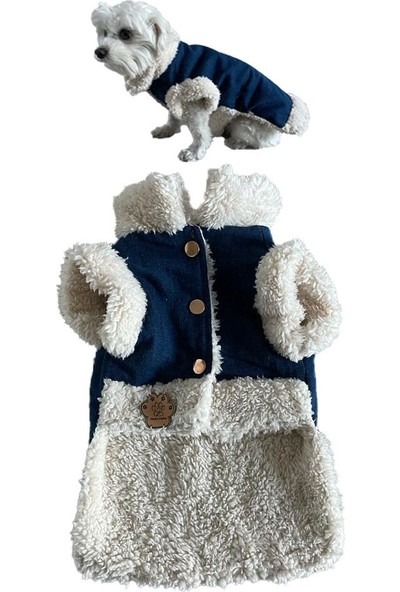 Barfandgo Kot Ceket Mavi-Beyaz