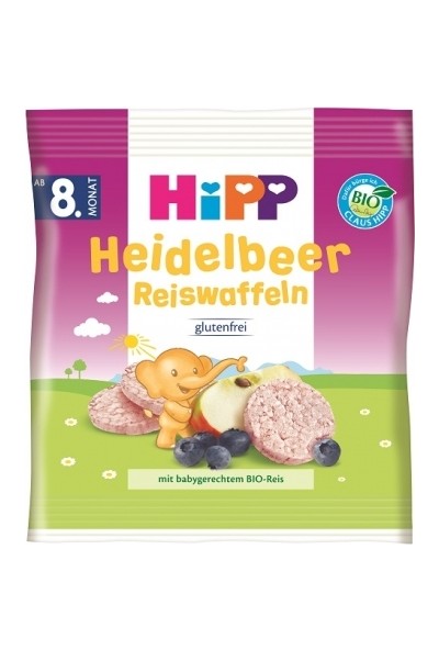 Hipp Organik Pirinçli Yabanmersinli Bebek Gofreti 35 Gr.
