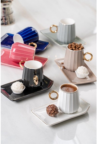 Porselen Dream Lover 6 Lı Kahve Fincan Takımı Renkli Porselen Dream Lover 6 Lı Kahve Fincan Takımı Renkli