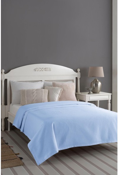 Lady Moda Tek Kişilik Petek Desen Pike - Mavi Lady Moda Tek Kişilik Petek Desen Pike - Mavi