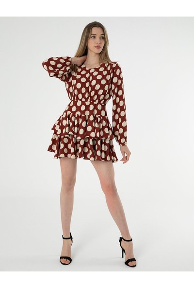 Provedas Puantiye Desenli Mini Elbise Provedas Puantiye Desenli Mini Elbise