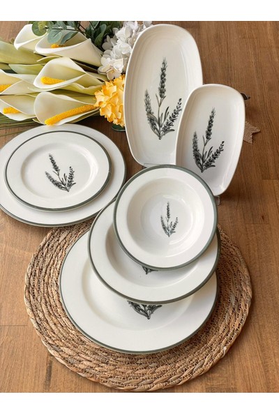Rossev Royking Yemek Takımı Green Garden 26 Parça 6 Kişilik Rossev Royking Yemek Takımı Green Garden 26 Parça 6 Kişilik