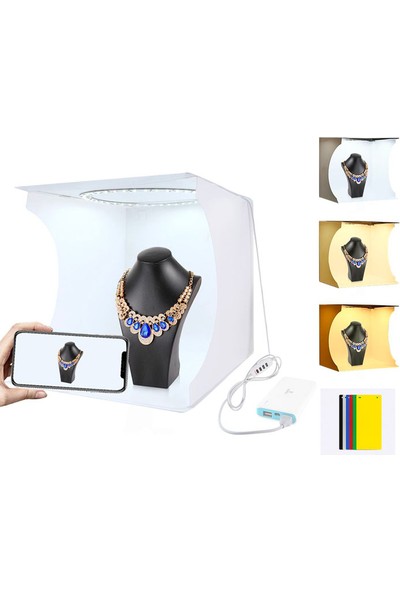 ally mobile Puluz 30CM Katlanabilir Işıklı Ürün Fotoğrafı Çekim Çadırı Mini Stüdyo ally mobile Puluz 30CM Katlanabilir Işıklı Ürün Fotoğrafı Çekim Çadırı Mini Stüdyo