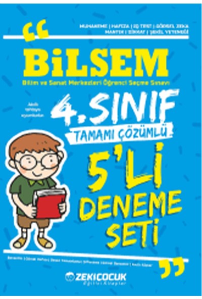 Zeki Çocuk Eğitici Kitaplar 4. Sınıf Bilsem 5' Li Deneme Seti Çözümlü Zeki Çocuk Eğitici Kitaplar 4. Sınıf Bilsem 5' Li Deneme Seti Çözümlü