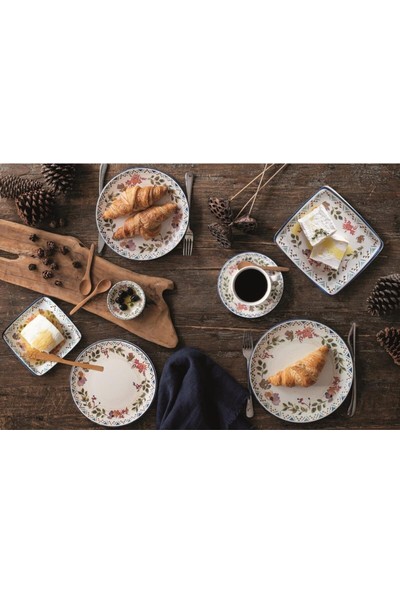 Spring 28 Parça 6 Kişilik Kahvaltı Seti - Fincanlı