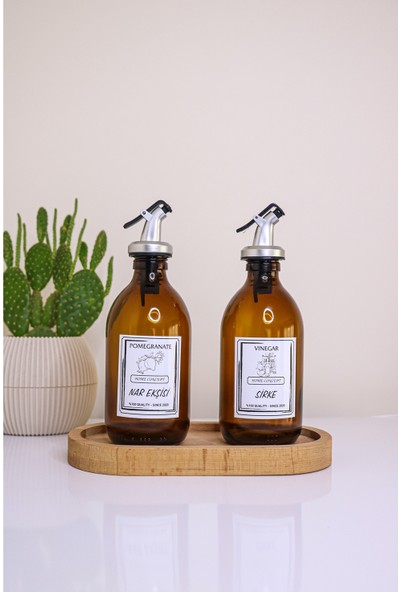 Sezy 300 ml 2'li Sofra Için Sirke ve Nar Ekşisi Sosluk Amber Cam Şişe Yağdanlık Küçük Boy Sezy 300 ml 2'li Sofra Için Sirke ve Nar Ekşisi Sosluk Amber Cam Şişe Yağdanlık Küçük Boy