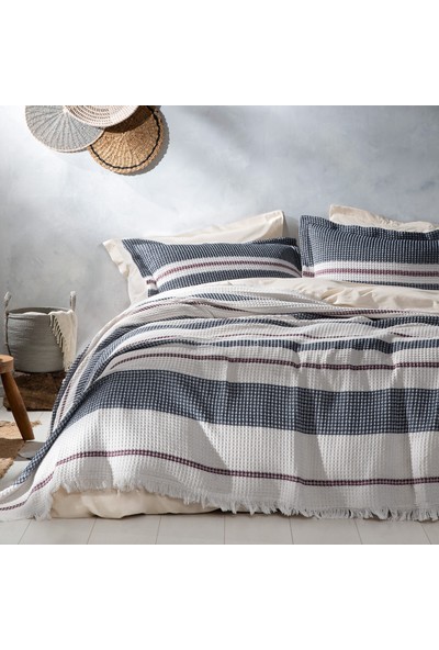 Yataş Bedding Rodi Tek Kişilik Pike Yatak Örtüsü Seti - Lacivert