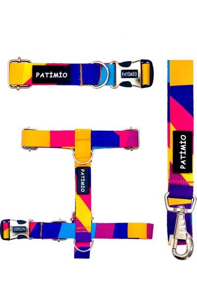 Patimio Colours Köpek Göğüs, Boyun ve Gezdirme Tasma Seti Patimio Colours Köpek Göğüs, Boyun ve Gezdirme Tasma Seti