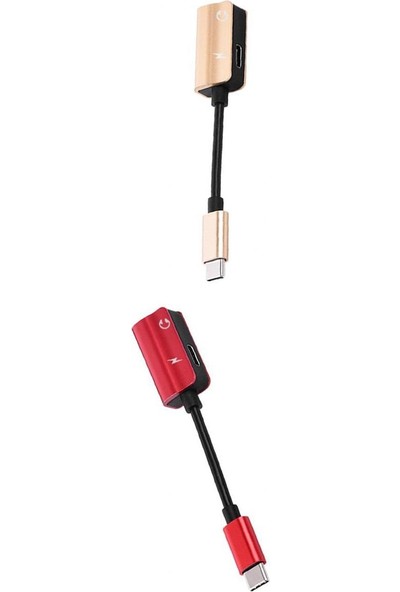 2x Tipi C Ses Kablosu Adaptörü 3.5mm Jak 2 1 Ses USB C Kulaklık