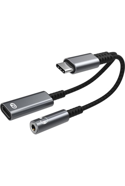 USB Tipi C Kulaklık Adaptörü USB C Pd 3.0 Cep Telefonları Gri Için Hızlı Şarj USB Tipi C Kulaklık Adaptörü USB C Pd 3.0 Cep Telefonları Gri Için Hızlı Şarj