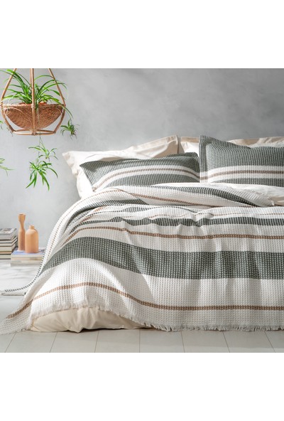 Yataş Bedding Rodi Çift Kişilik Pike Yatak Örtüsü Seti - Yeşil