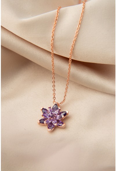 Elika Silver Kadın 14K Lotus Model Model Kolye