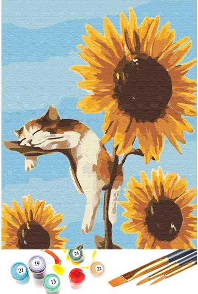 Tabdiko Sayılarla Boyama Seti 40 x 50 cm Tuval Şasesine Gerili Ayçiçek Keyfi Tabdiko Sayılarla Boyama Seti 40 x 50 cm Tuval Şasesine Gerili Ayçiçek Keyfi