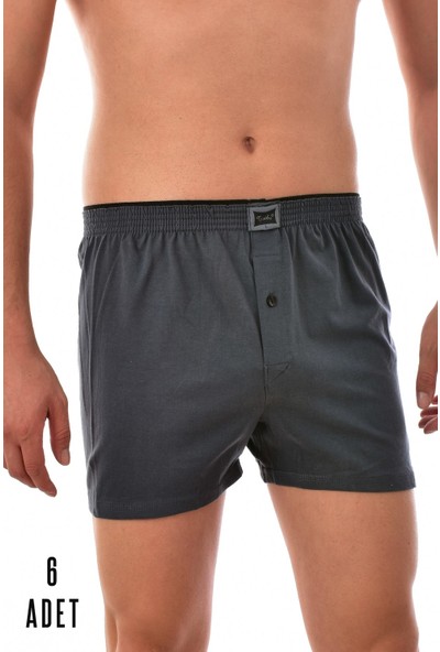Tutku 6 Adet Tutku Pamuklu Düğmeli Erkek Boxer Füme 0117 Tutku 6 Adet Tutku Pamuklu Düğmeli Erkek Boxer Füme 0117