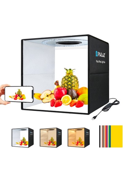 Puluz Profesyonel 40CM LED Işıklı Ürün Fotoğraf Çekim Çadırı Katlanabilir Puluz Profesyonel 40CM LED Işıklı Ürün Fotoğraf Çekim Çadırı Katlanabilir