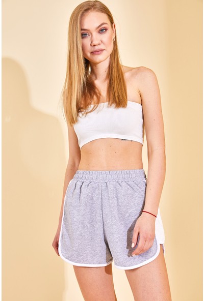 XUDE Gri Garnili Şort 2YSK5-10074-03