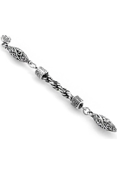 Tesbihane Kurşun Tasarım Gümüş Renk Kararmaz Metal Halat Püskül Tesbihane Kurşun Tasarım Gümüş Renk Kararmaz Metal Halat Püskül