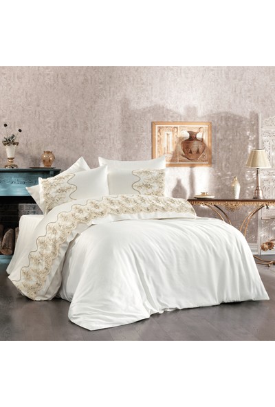 Luvana Home Manolya 6 Parça Dantelli Pamuk Saten Çift Kişilik Çeyizlik Nevresim Takımı Luvana Home Manolya 6 Parça Dantelli Pamuk Saten Çift Kişilik Çeyizlik Nevresim Takımı