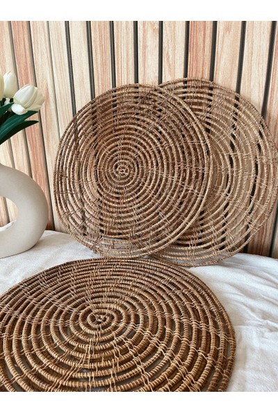 Kai Home 4lü Palmiye Hasır Supla Servis