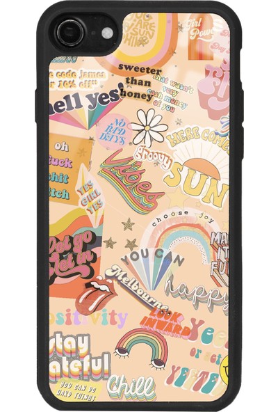 Spoyi Apple iPhone 7 - 8 Vintage Sticker Tasarımlı Glossy Telefon Kılıfı Spoyi Apple iPhone 7 - 8 Vintage Sticker Tasarımlı Glossy Telefon Kılıfı
