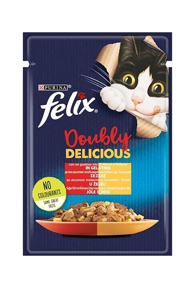 Felix Sığır Etli & Tavuklu Yetişkin Kedi Konservesi 12X85 gr