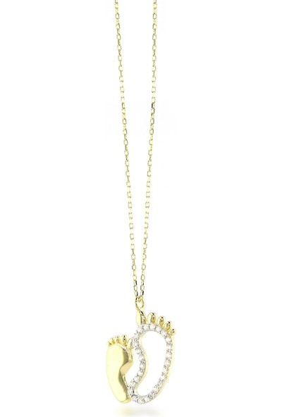 Altınkaynak 14 Ayar Bebek Ayak Izi Altın Kolye