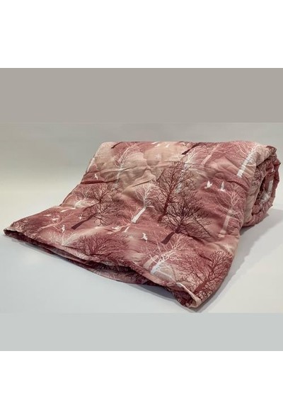 Lökçe Desenli Yorgan 115 x 215 Tek Kişilik Pembe Ağaç