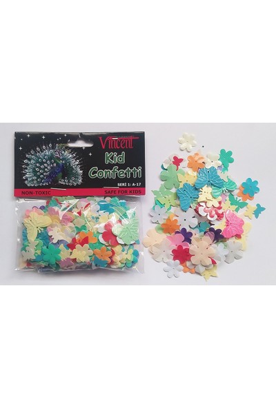 Vincent Confetti Renkli Elişi Pulları -Kelebekler