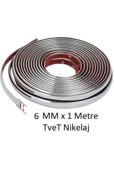 Tvet 3D Krom Dekoratif Nikelaj Şerit Çıta 6 mm x 1 Metre SK001353 Tvet 3D Krom Dekoratif Nikelaj Şerit Çıta 6 mm x 1 Metre SK001353