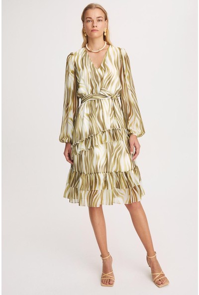 Perspective Jaya Regular Fit V Yaka Haki Elbise Perspective Jaya Regular Fit V Yaka Haki Elbise