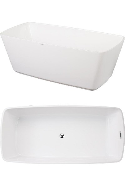 Beyaz Recto Parlak Bağımsız Küvet 185X86X60CM