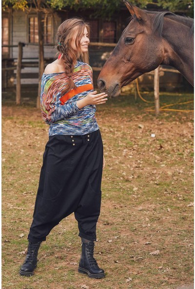 Bohem Tarz Kapri Kadın Şalvar Pantolon Bohem Tarz Kapri Kadın Şalvar Pantolon