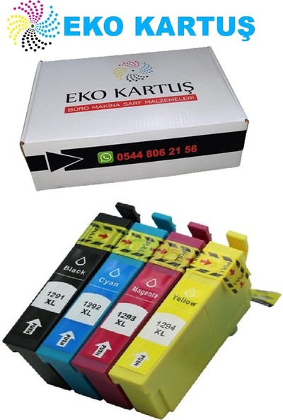 Eko Kartuş Epson Stylus Office BX-305FW (T1291-T1292-T1293-T1294) Set Muadil Kartuş Eko Kartuş Epson Stylus Office BX-305FW (T1291-T1292-T1293-T1294) Set Muadil Kartuş