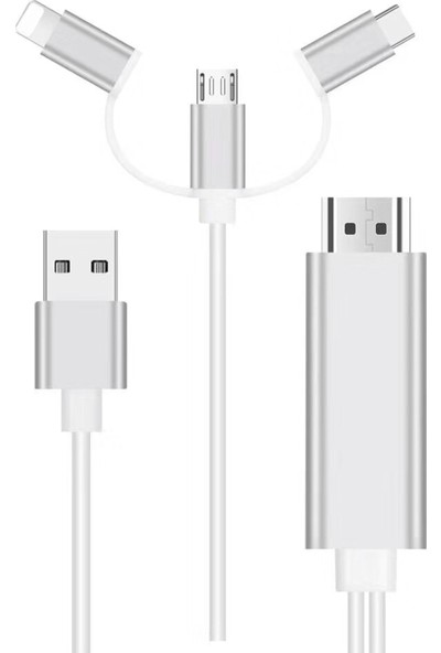 Winex 3in1 Arsky Micro, Type-C, Lightning To 4K HDMI Hdtv Dönüştürücü Winex 3in1 Arsky Micro, Type-C, Lightning To 4K HDMI Hdtv Dönüştürücü