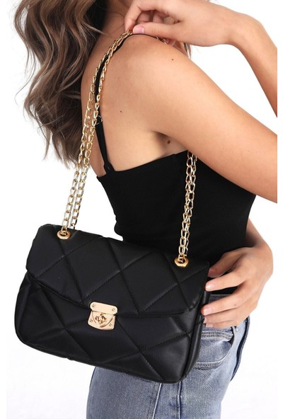 Modaay Kadın Kapitone Zincir Askılı El ve Omuz Çantası