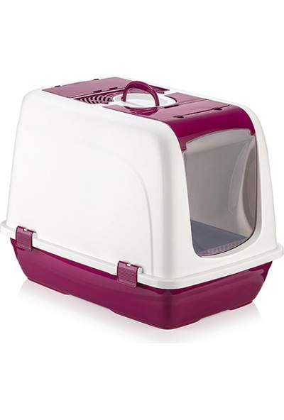 Okuyucu Ticaret Mikopet Büyük Kapalı Kedi Tuvaleti Bordo