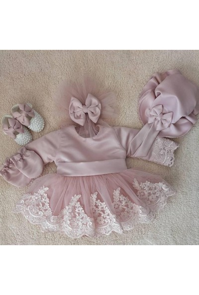 Karadeniz Butik Kız Çocuk Elbise Bandana Ayakkabı Takımı