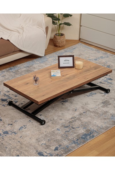 Sehpam Akıllı Akıllı Sehpa Üst Tabla Mdf Efesçam Alt Ayak Siyah Renk