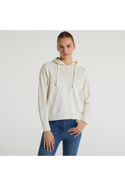 Nautıca Kadın Beyaz Regular Fıt Uzun Kollu Triko Kazak 25S458T.1MA