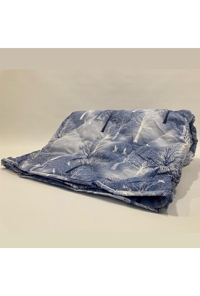 Lökçe Desenli Yorgan 195 x 215 Çift Kişilik Mavi Ağaç