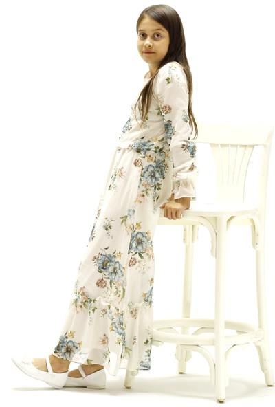 Asortix Kız Çocuk Şifon Kumaş Desenli Astarlı Elbise Asortix Kız Çocuk Şifon Kumaş Desenli Astarlı Elbise