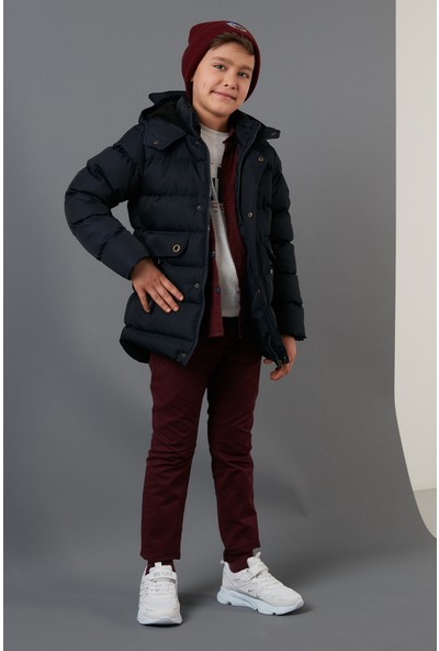 Lela İçi Peluş Astarlı Kapüşonlu Mont Erkek Çocuk MONT 6031879