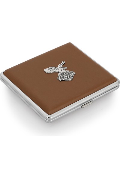 Zekupp Taba Deri Harley-Davidson Kartal Metal Sigara Tabakası