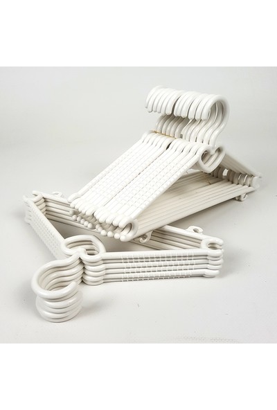 Binbirreyon Bebek Elbise Askısı Çocuk Askısı Beyaz 26,5cm 18 Adetli Setli DE034