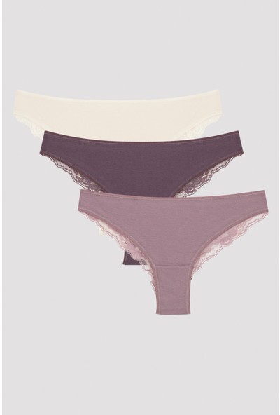 Penti Purple Haze Lacy Back 3lü Brazilian Külot Penti Purple Haze Lacy Back 3lü Brazilian Külot