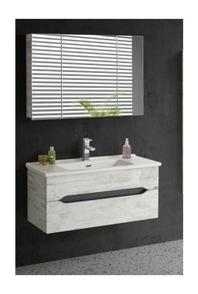 Smıle 100 Antik Beyaz (100*45) Çekmeceli Mdf Lam Banyo Mobilya Seti Smıle 100 Antik Beyaz (100*45) Çekmeceli Mdf Lam Banyo Mobilya Seti