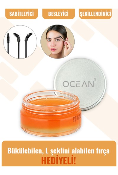Ocean Keratin ve E Vitaminli Besleyici Kaş Şekillendirici Sabitleyici Wax 20 gr Kaş Fırçası Hediyeli Ocean Keratin ve E Vitaminli Besleyici Kaş Şekillendirici Sabitleyici Wax 20 gr Kaş Fırçası Hediyeli