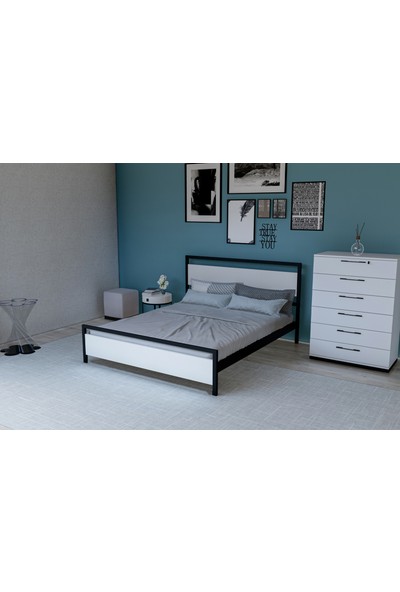 Metalia Gm 171 Star Çift Kişilik Beyaz Karyola 150 x 200 Metalia Gm 171 Star Çift Kişilik Beyaz Karyola 150 x 200